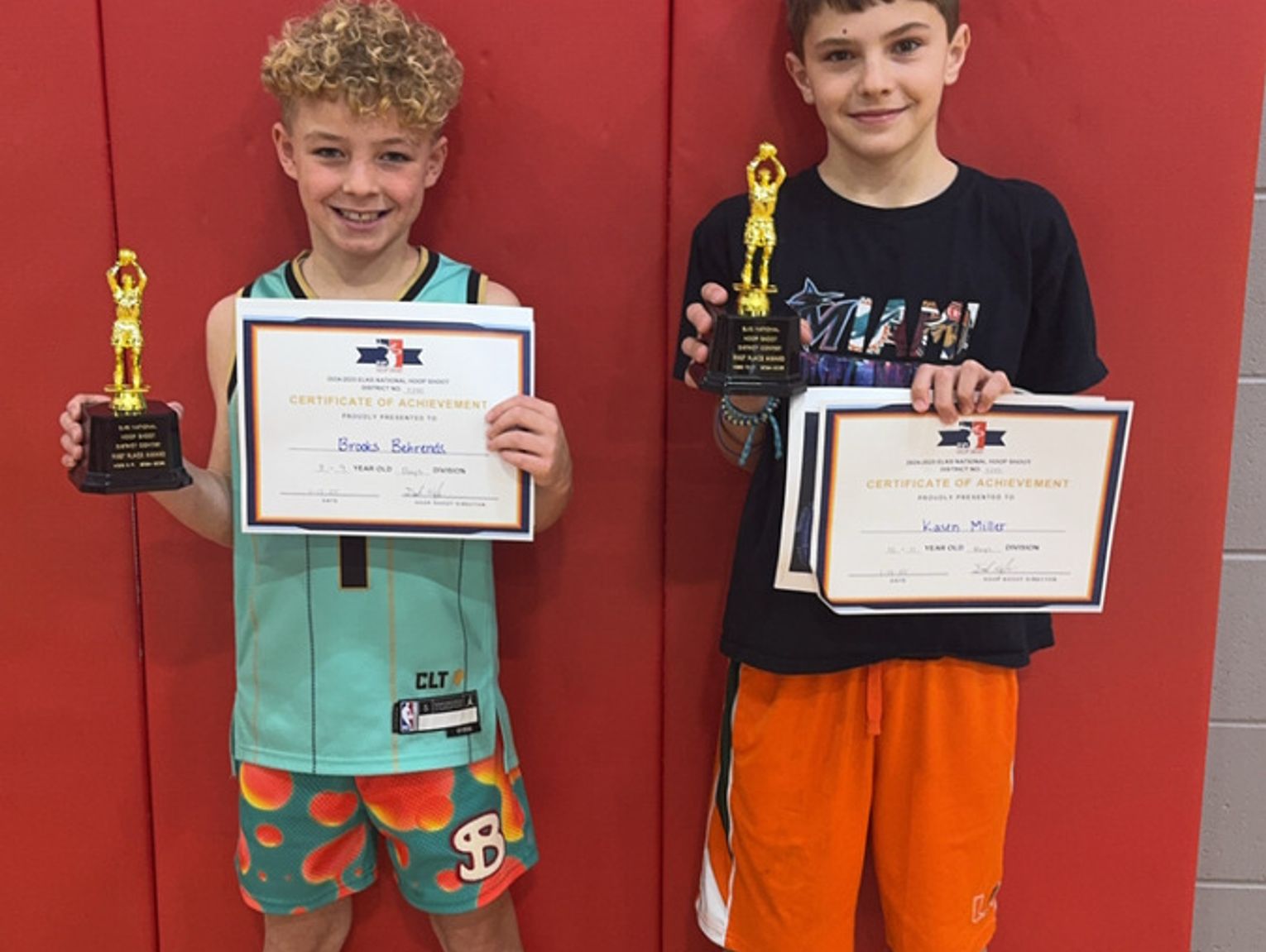 Behrends and Miller Move On to State Elks Hoop Shoot Finals